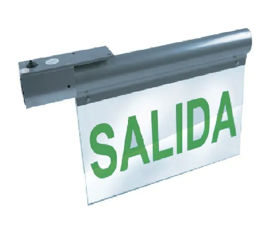 LETRERO DE SALIDA ACRILICO TRANSPARENTE SAGLITE | Central de Focos